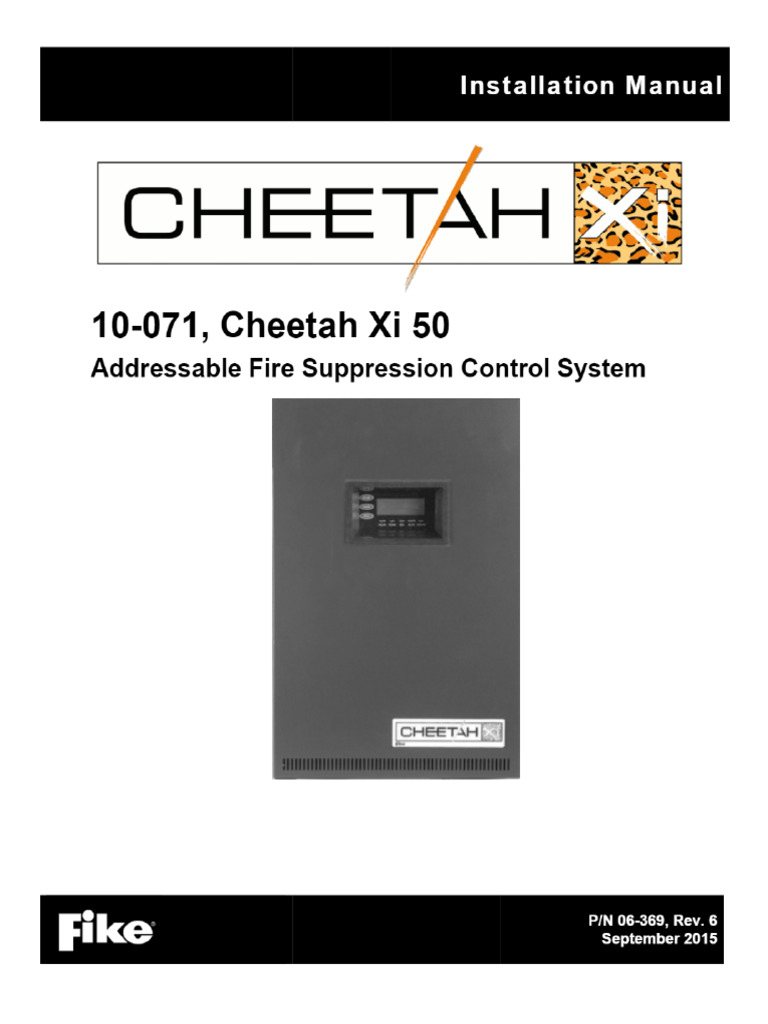 Cheetah Xi 50 Installation Manual | PDF | Fire Sprinkler System ...