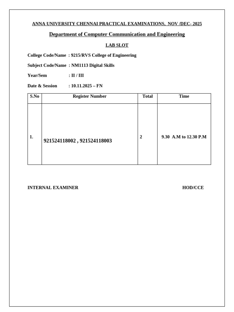 Dpco-lab Slot for Cce (1) | PDF