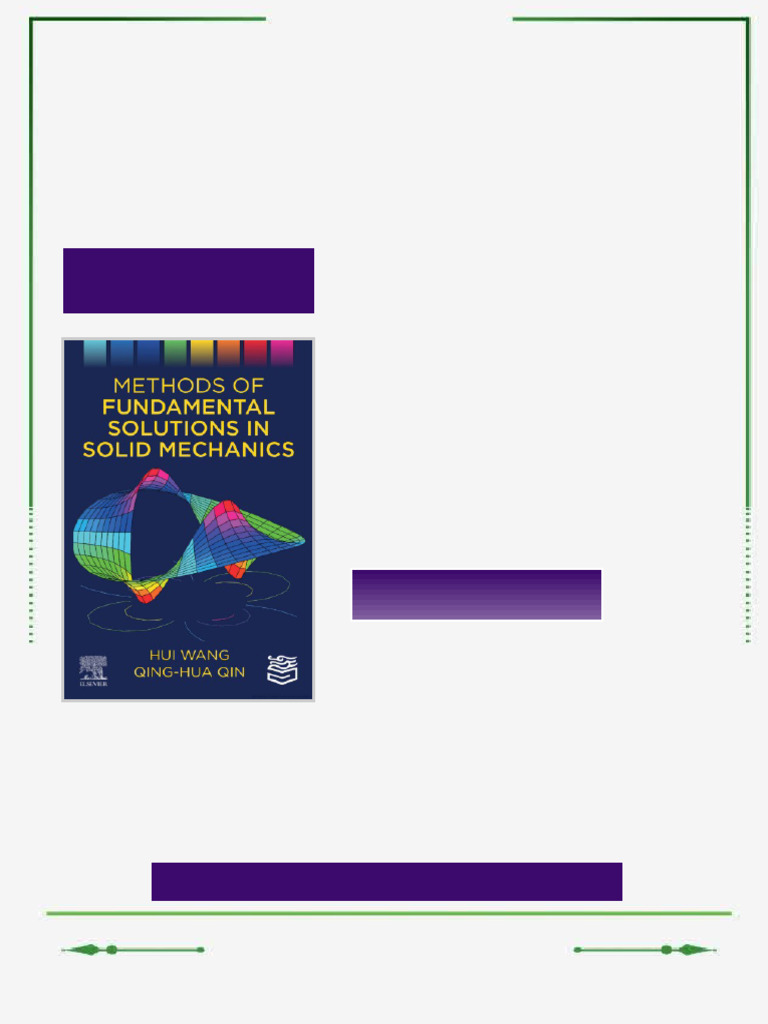 Methods of Fundamental Solutions in Solid Mechanics Hui Wang Ebook ...