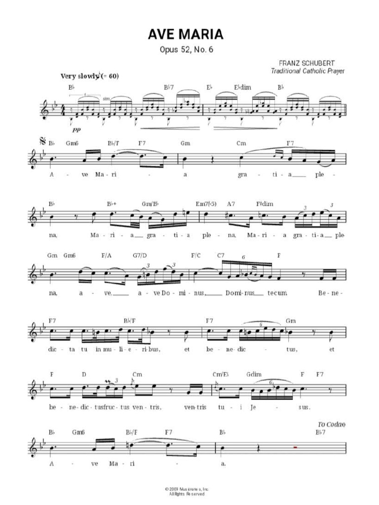 Ave Maria Schubert Lead Sheet | PDF
