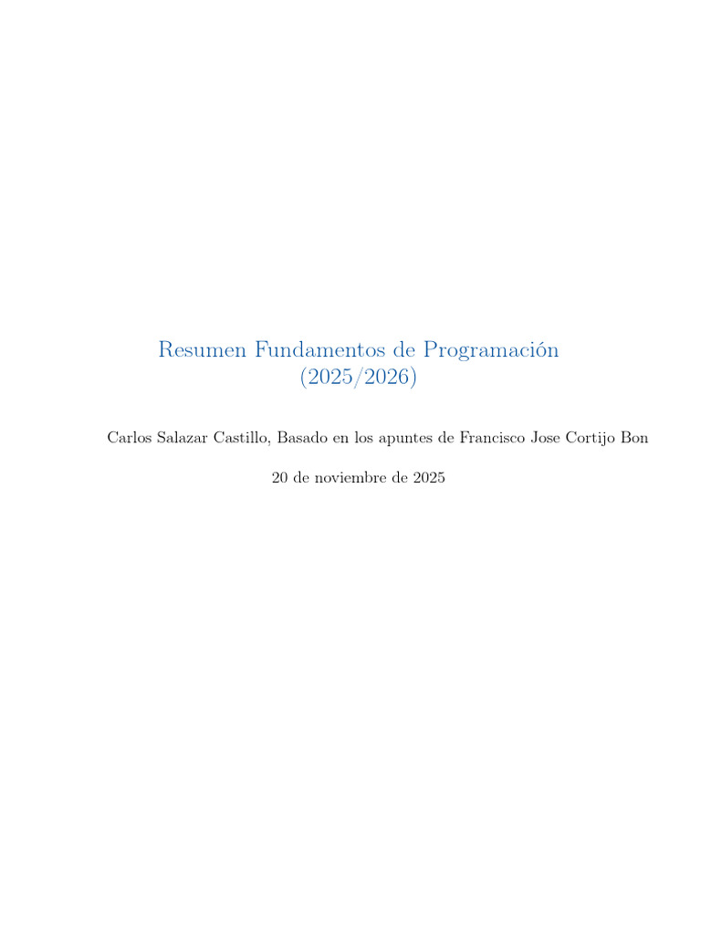 Resumen FP (1) | PDF | Programación de computadoras | C