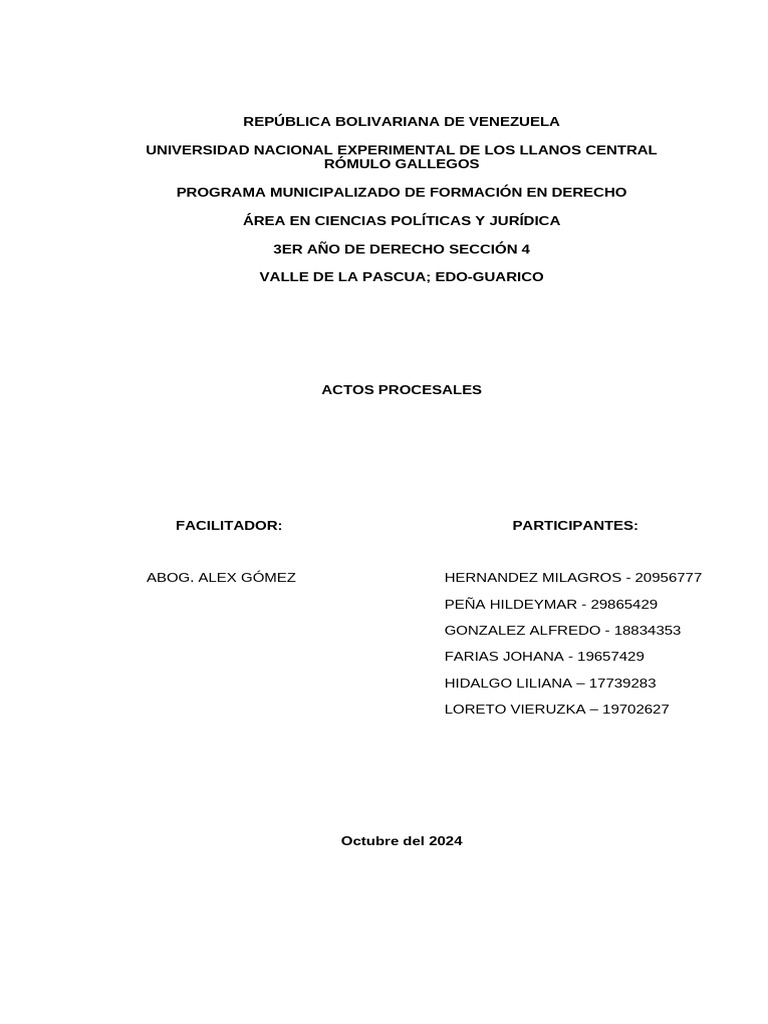 Acto Procesal-wps Office (2) | PDF | Ley procesal | Procedimiento Civil