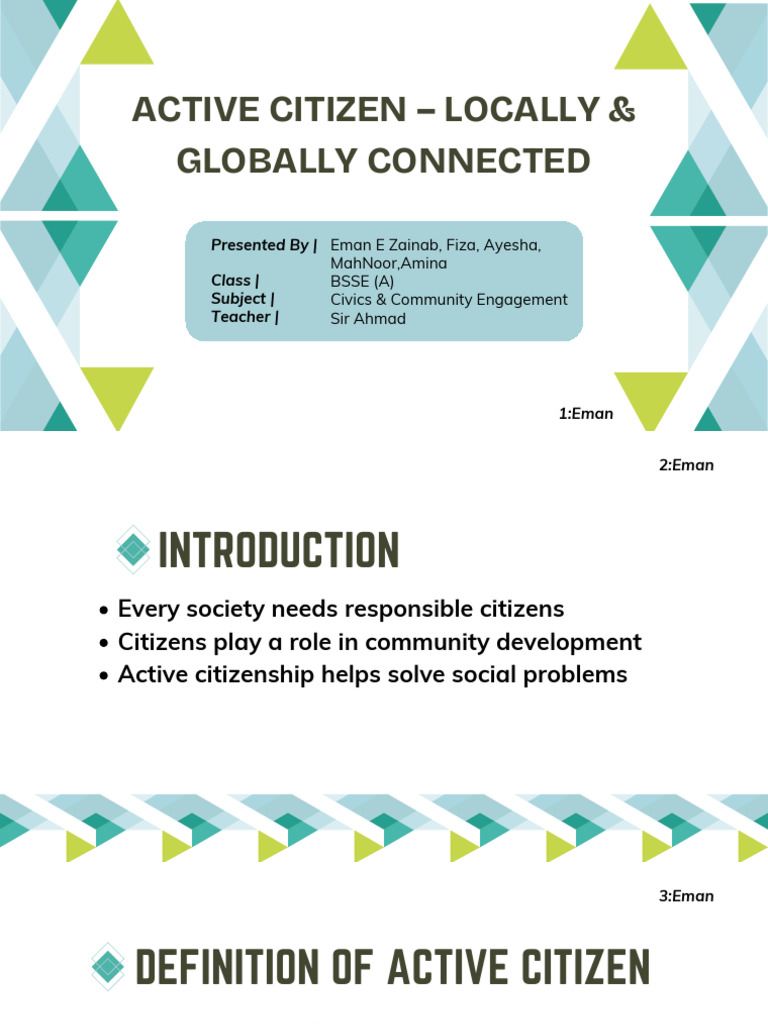 Title Slide Civics & Community Engagement G4 Active Citizen - Locally ...