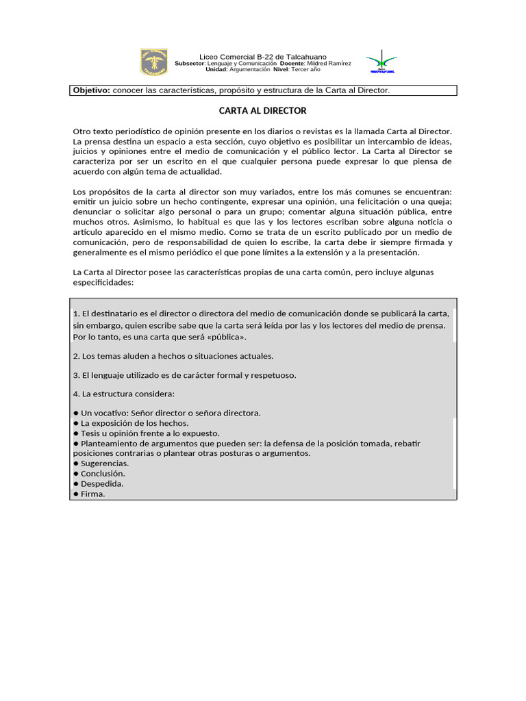 Carta Al Director | PDF