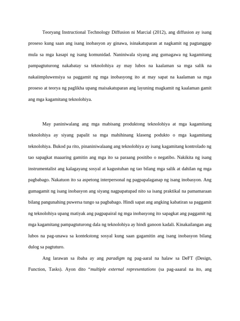 Teoryang Instructional Technology Diffusion Ni Marcial | PDF