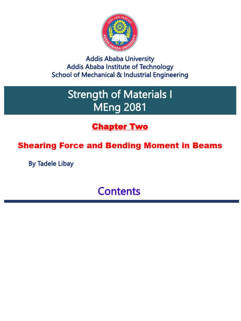 Shearing Force & Bending Moment in Beams | PDF | Bending | Beam (Structure)