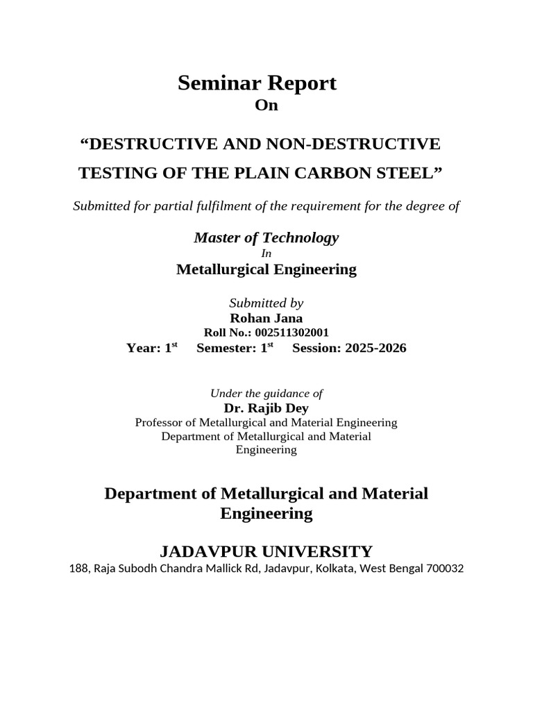 Testing Methods for Plain Carbon Steel | PDF | Nondestructive Testing ...