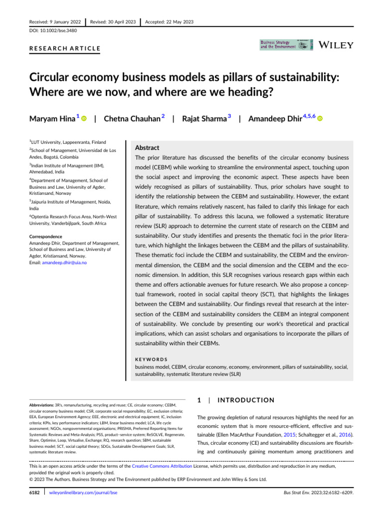 Circular Economy Models & Sustainability Insights | PDF ...