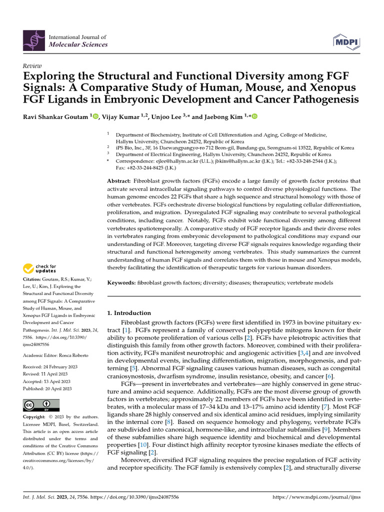 Exploring The Structural and Functional Diversity Among FGF | PDF ...