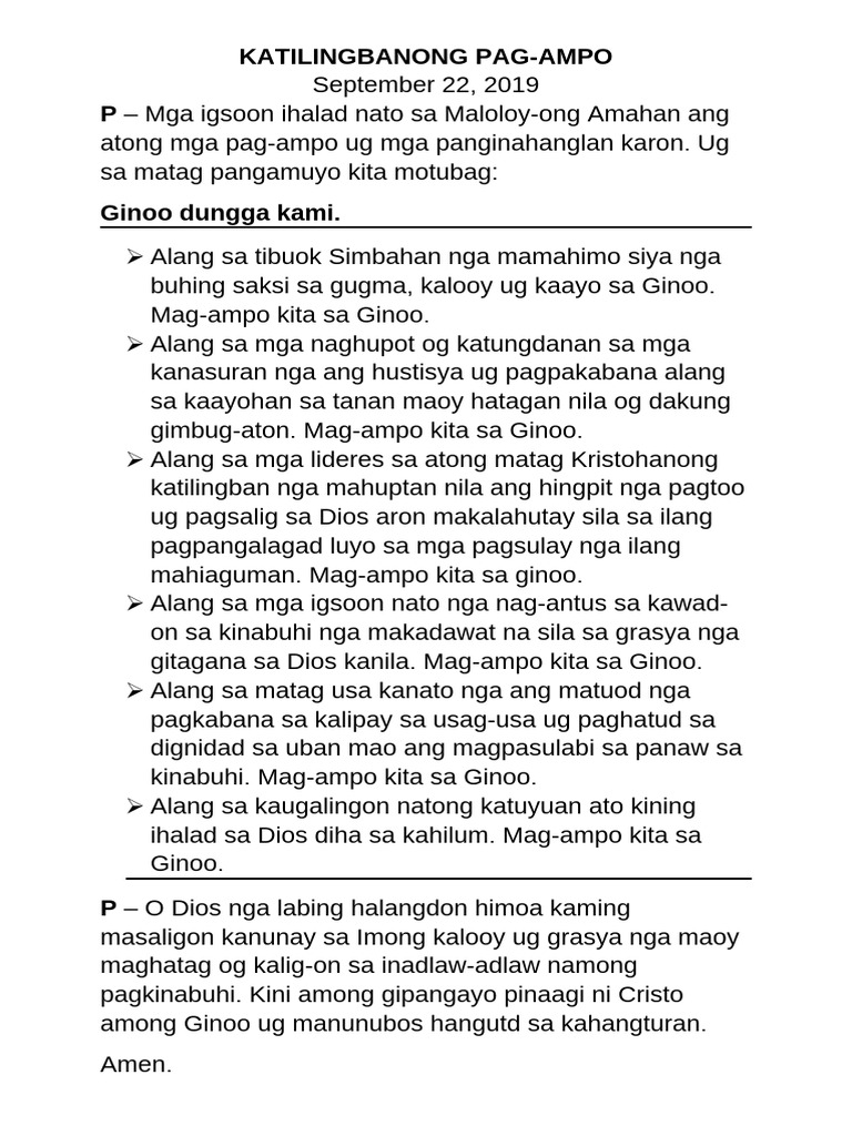 KATILINGBANONG PA5 | PDF