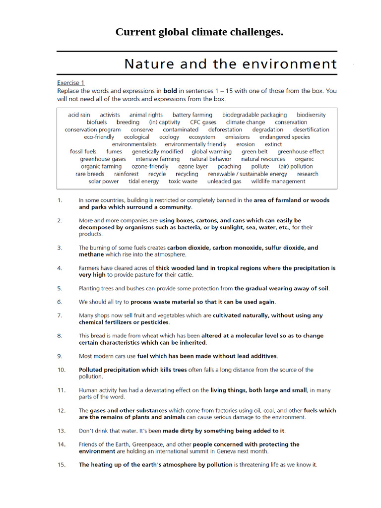 Global Climate Challenges and Solutions | PDF