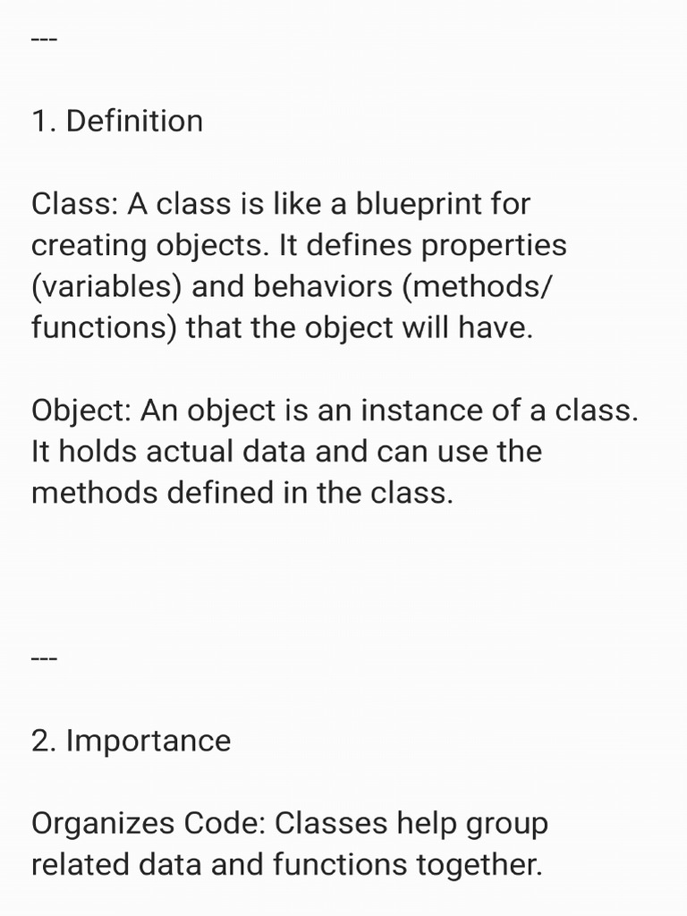 Class and Object | PDF