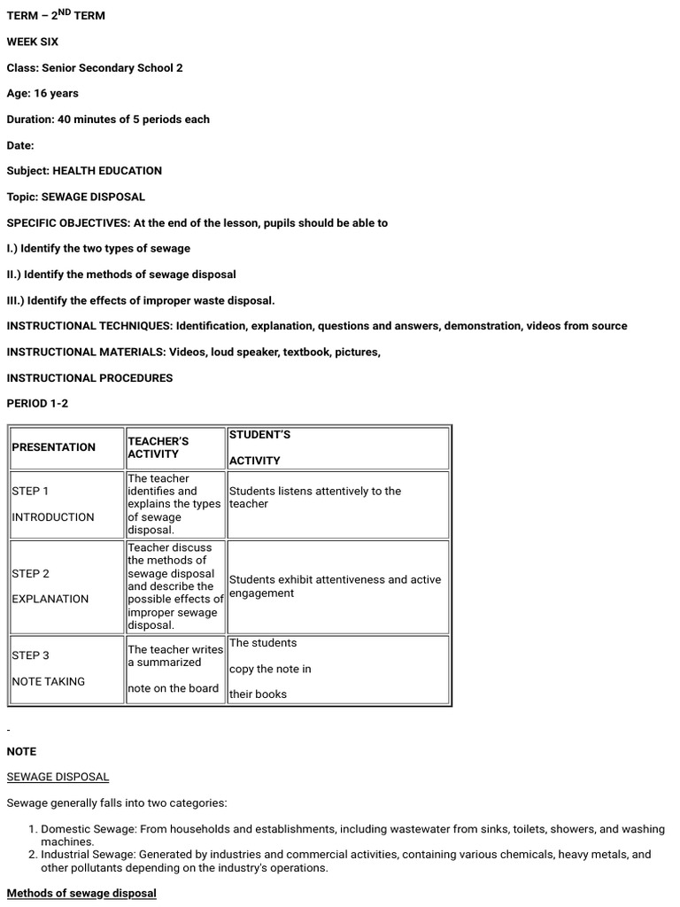 Sewage Disposal | PDF | Sewage | Sewage Treatment