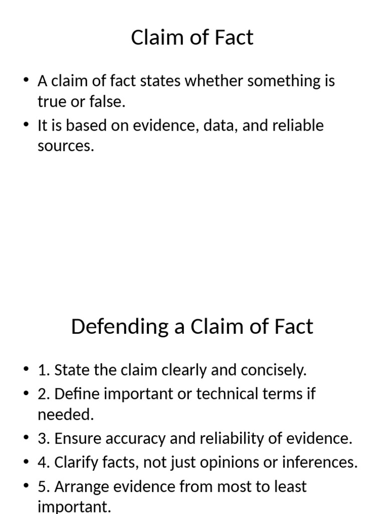 Claim of Fact Presentation-1 | PDF