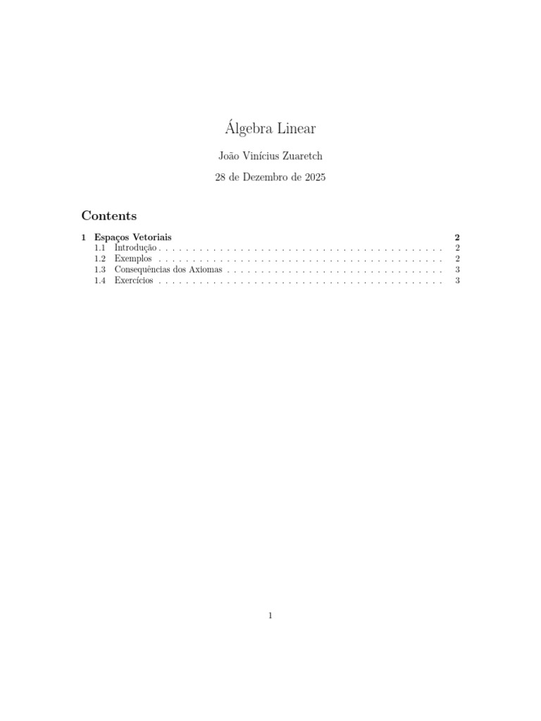 Álgebra Linear | PDF | Espaço vetorial | Matriz (Matemática)