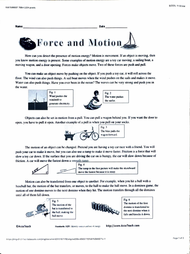 Detecting Motion Energy in Objects | PDF | Nature | Applied And ...