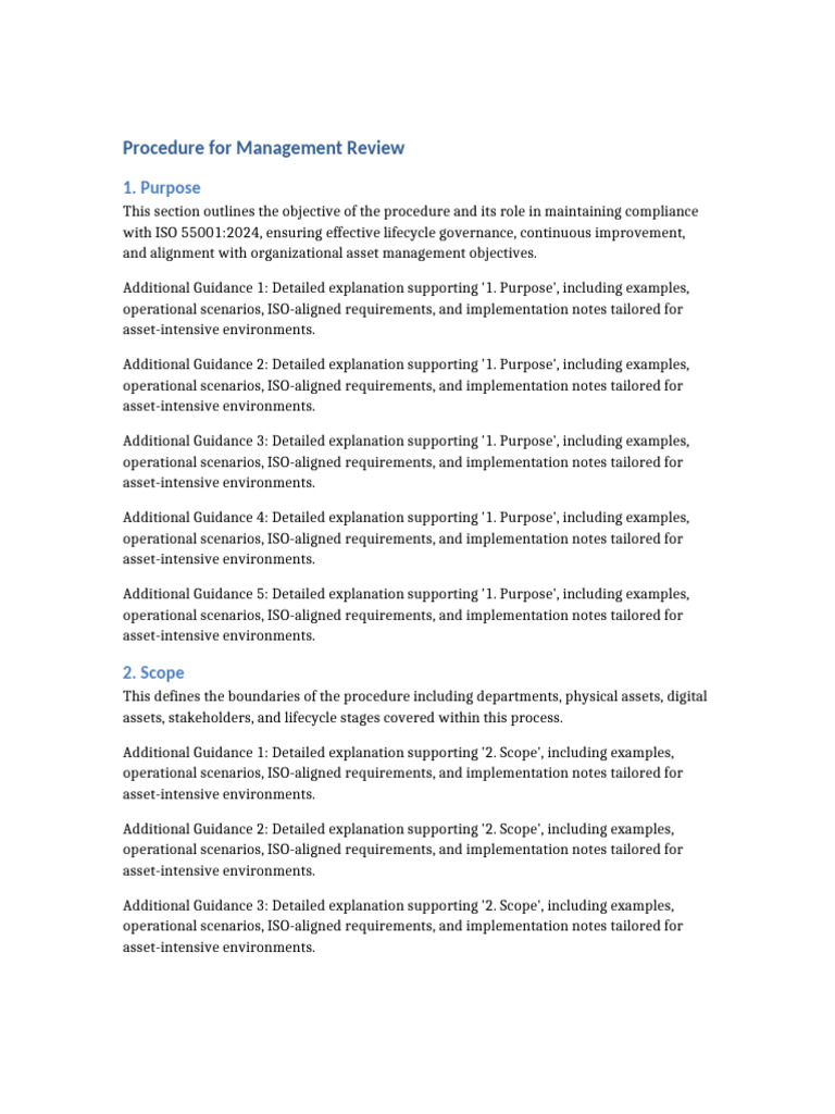 ISO 55001 2024 Procedures Professional | PDF | Audit | Risk Management