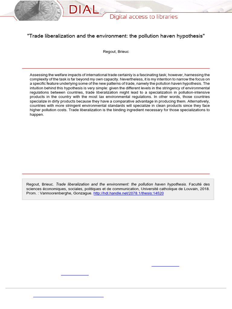 Pollution Haven Hypothesis Explained | PDF | Comparative Advantage ...
