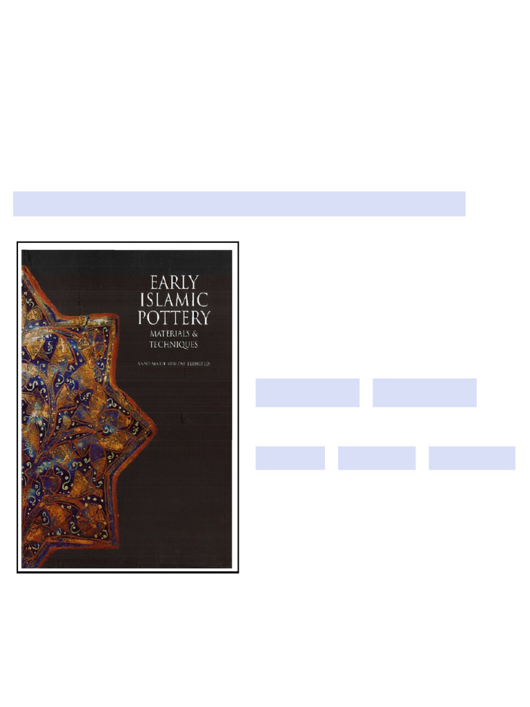(Ebook) Early Islamic Pottery Materials and Techniques by Anne-Marie ...