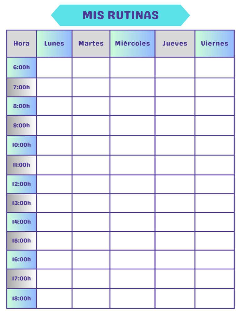 Documento A4 Rutinas Infantiles Tabla Dibujos Alegres Fondo Naranja | PDF