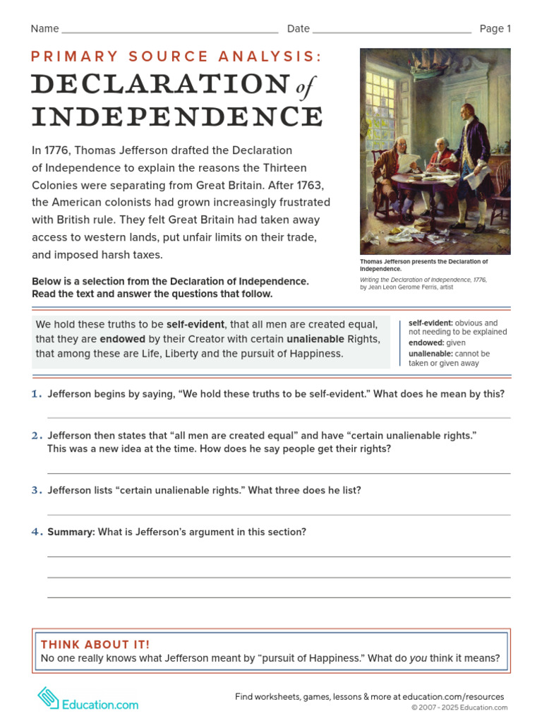 Analysis of the Declaration of Independence | PDF | United States ...