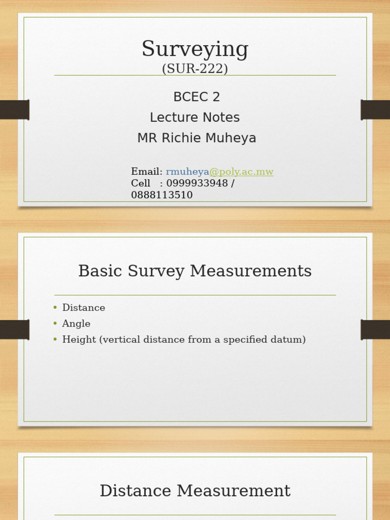 Basic Survey Measurements | PDF | Surveying | Quantity