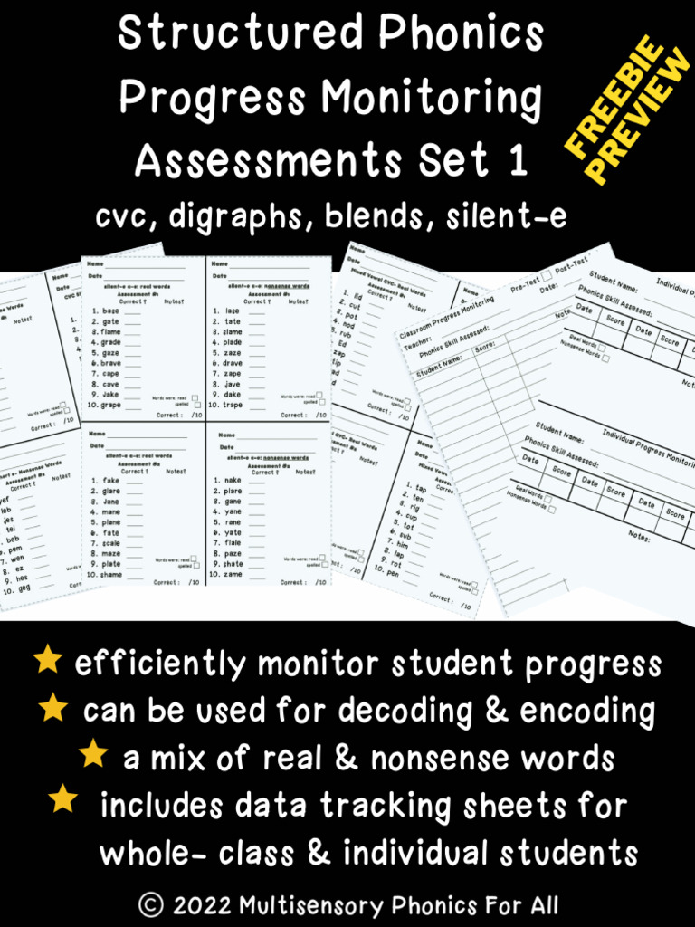 FREEBIEPREVIEWProgressMonitoringAssessmentsPhonicsRulescvcdigblends 1 | PDF