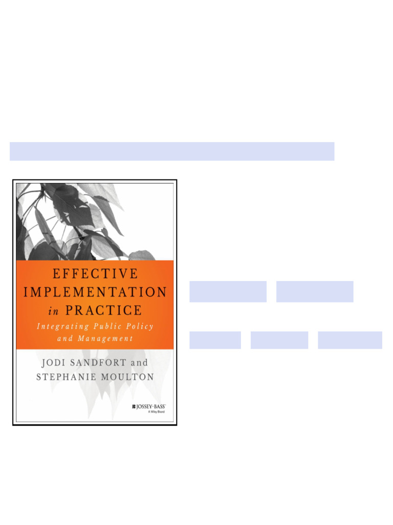 Effective Implementation in Practice Sandfort Jodi; Moulton Stephanie ...