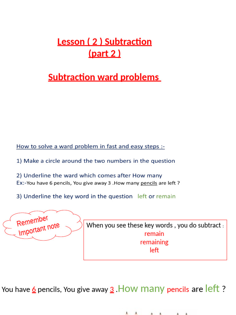 Subtraction Word Problem2 | PDF