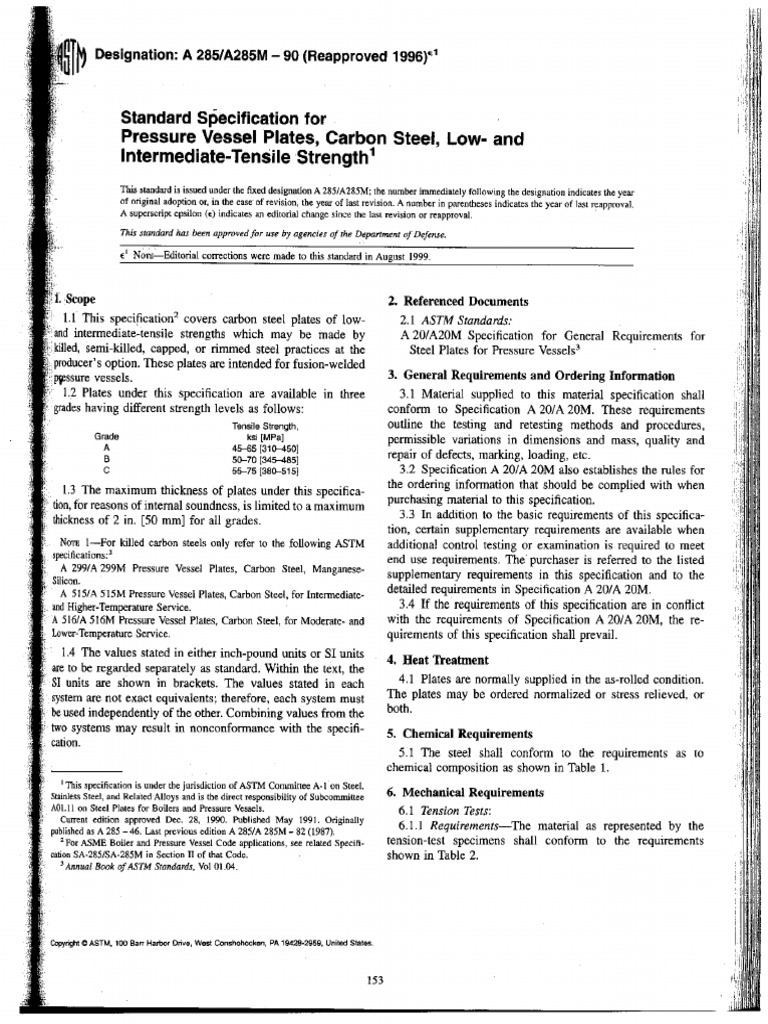 Astm A285 | PDF