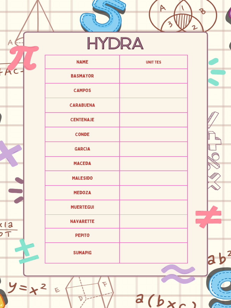 Beige Colorful Math Symbol Illustration Blank Note A4 Document | PDF