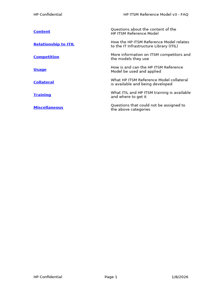 HP ITSM reference model v3 - frequently asked questions v1.1 | PDF | It ...