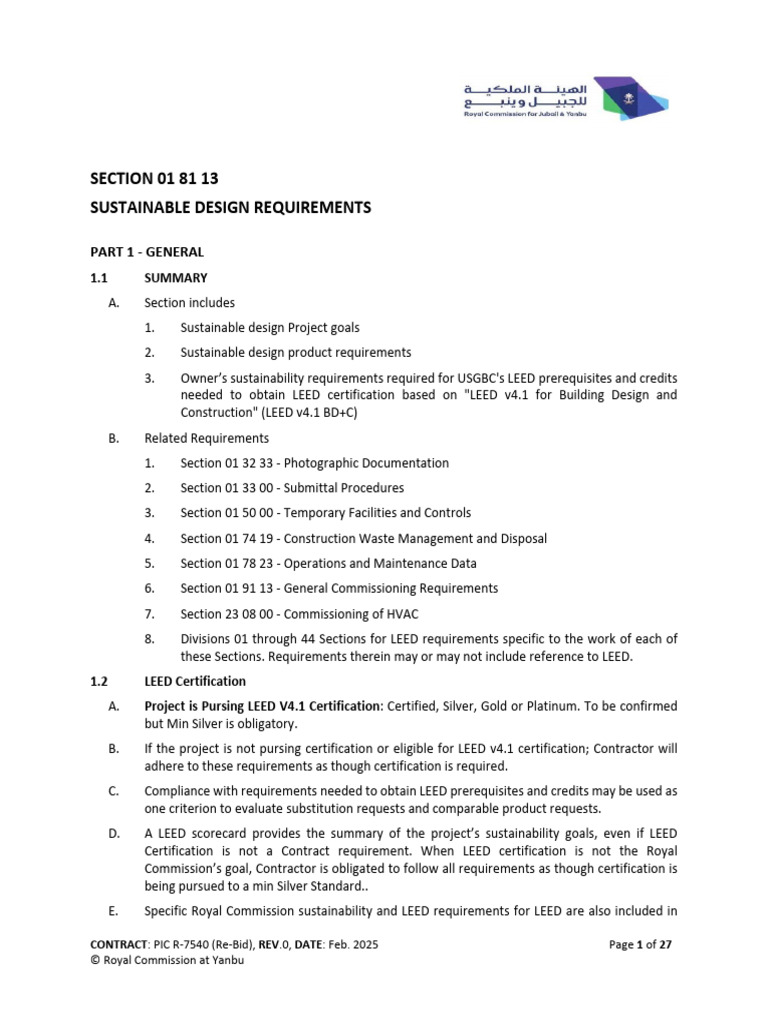Section 01 81 13_Sustainable Design Requirements | PDF | Flooring ...