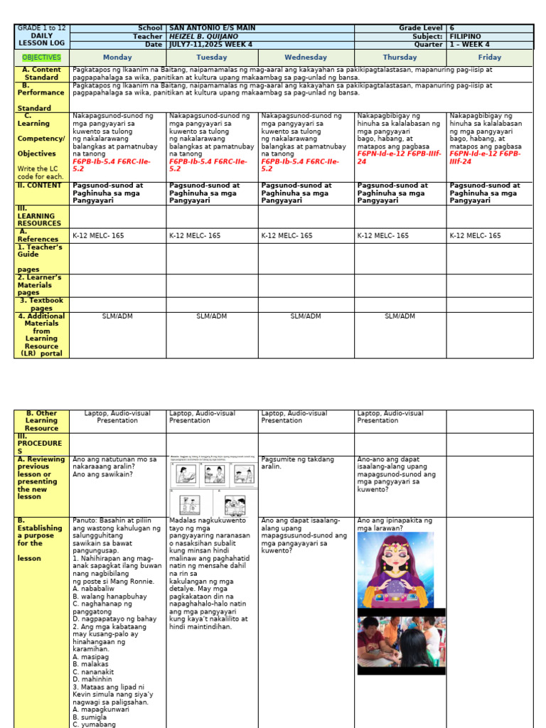 Week4 DLL Filipino | PDF