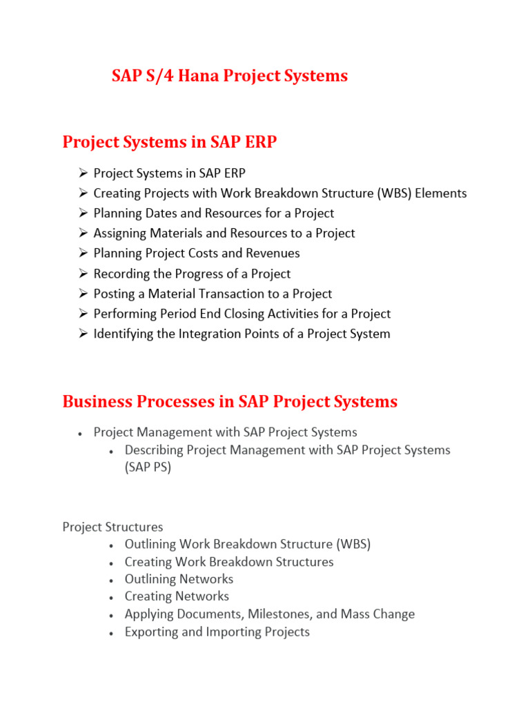SAP S/4HANA Project Systems Guide | PDF | Project Management | Business ...