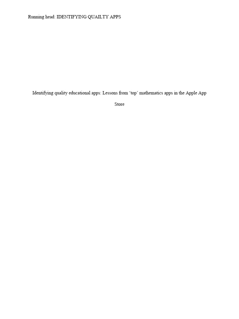 Identifying Quality Educational Apps 0 | PDF | Mobile App | Mathematics