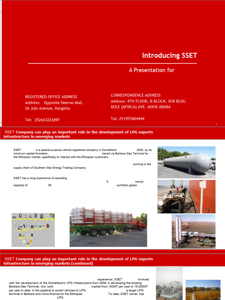 SSET: Leading LPG Distributor in Horn of Africa | PDF | Liquefied ...