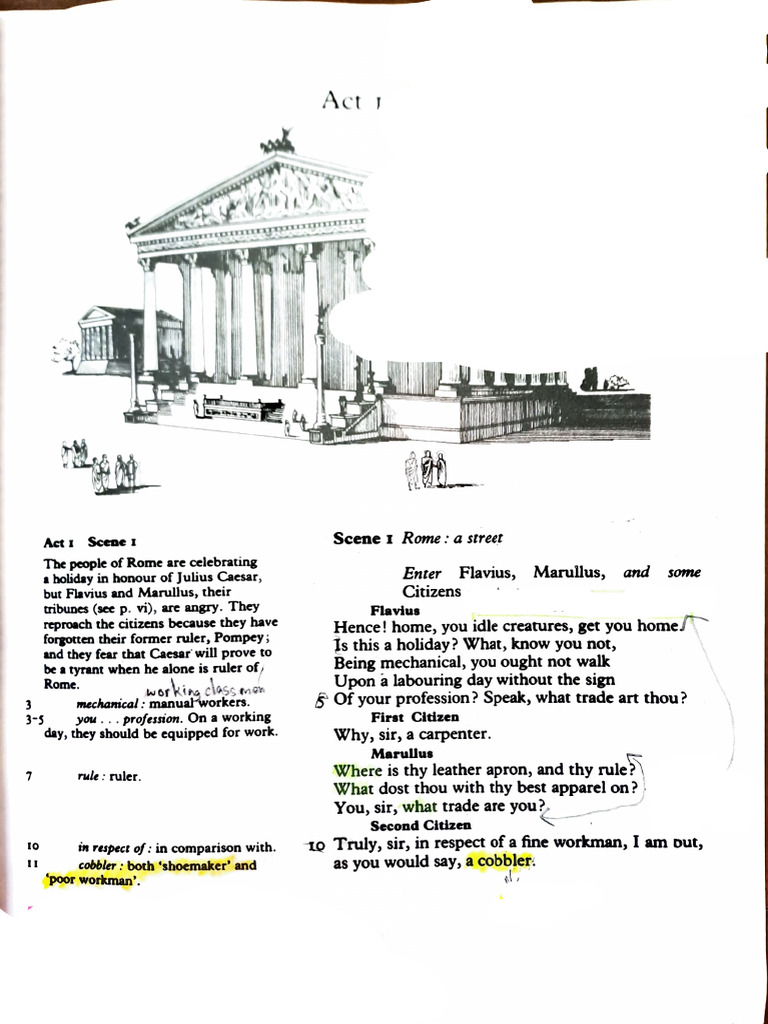 Act 1 Scene 1&2 Julius Caesar | PDF