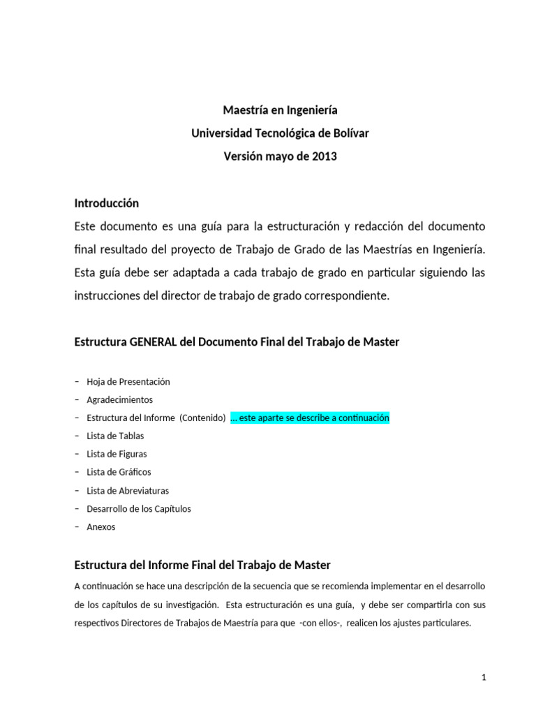 Estructura Del Documento Final_Maestrias | PDF | Estilo apa | Citación