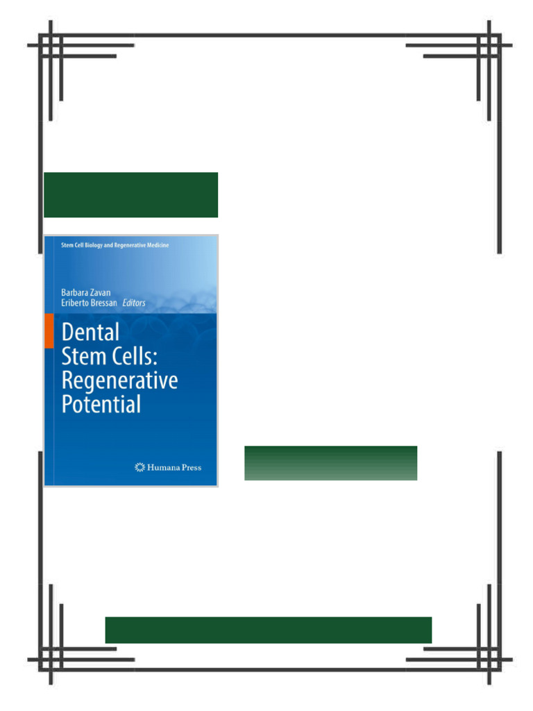 Dental Stem Cells Regenerative Potential 1st Edition by Barbara Zavan ...
