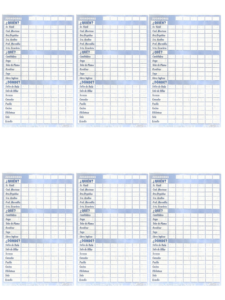 Clue Tarjetas | PDF