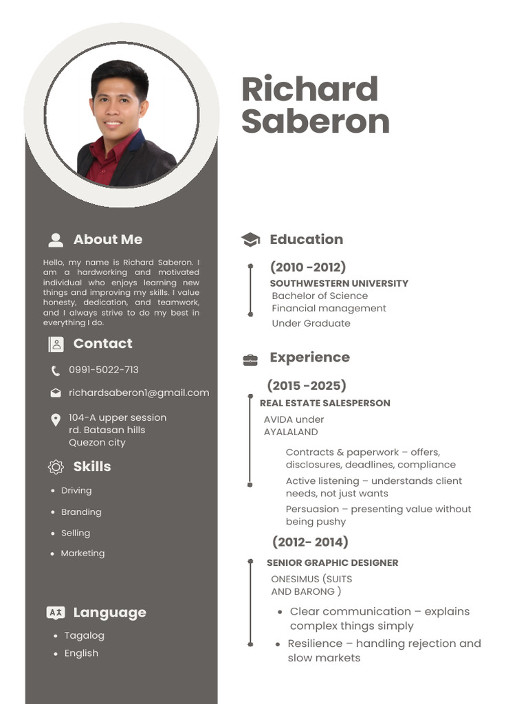 CV Resume - Richard Saberon | PDF