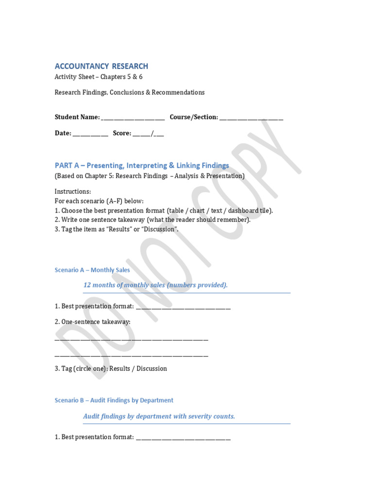 AR Activity Sheet Chaps 5 6 (2) | PDF | Business | Economies