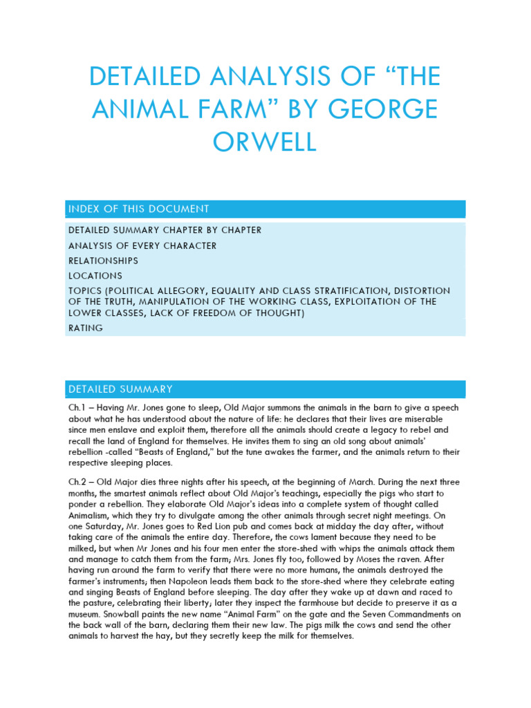 Comprehensive Analysis of Animal Farm | PDF