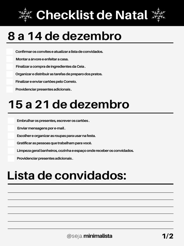 Checklist Natal | PDF