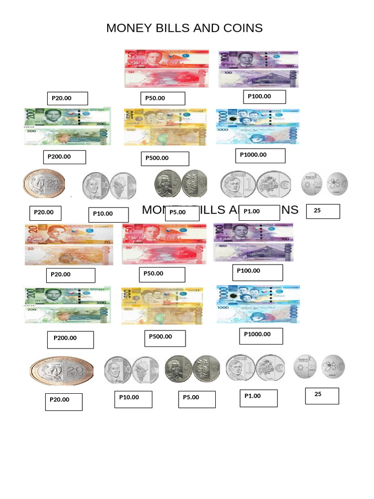 Philippine Money Bills and Coins Guide | PDF