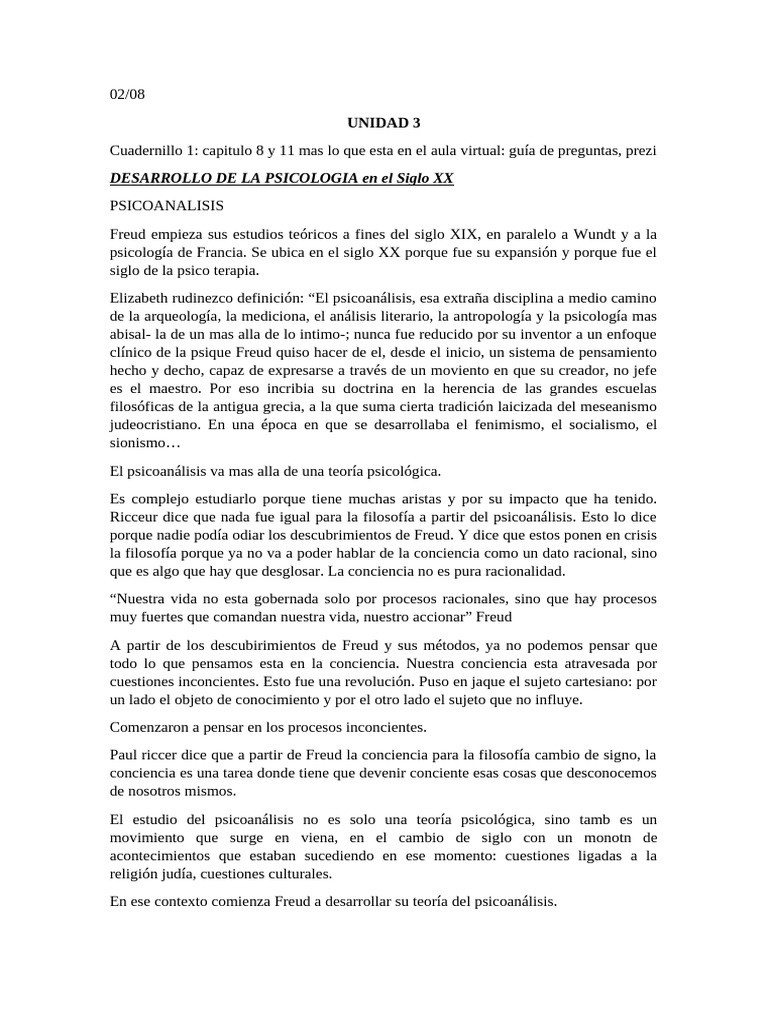 CLASES apunte | PDF | Behaviorismo | Psicoanálisis