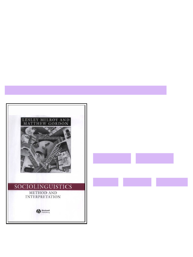 (Ebook) Sociolinguistics: Method and Interpretation (Language in ...