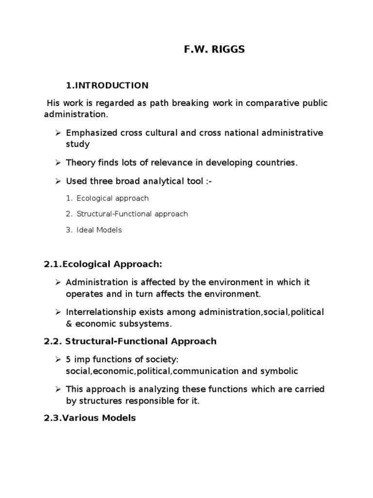 F W Riggs | PDF | Economic Equilibrium | Prism