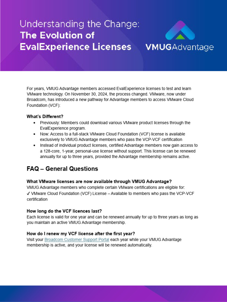 VCP-VCF-License-FAQ-March-2025_3.20 | PDF | V Mware